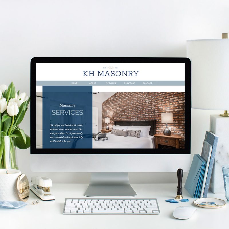 KH Masonry Branding and Showit Website Design
