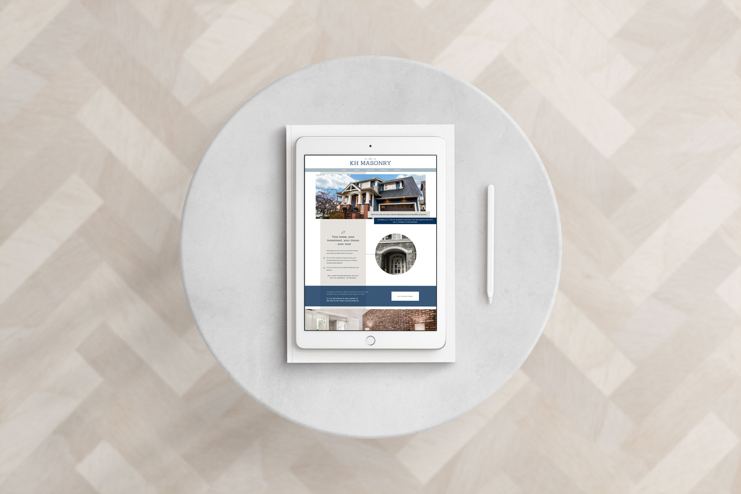 KH Masonry Branding and Showit Website Design