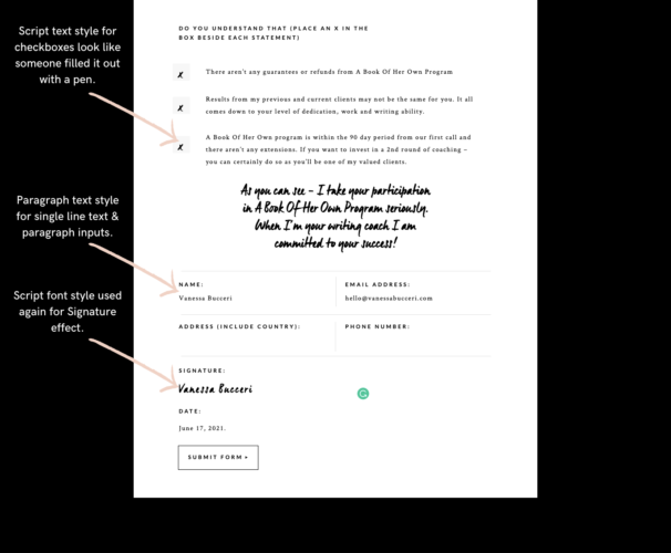 How to Easily Make an Attractive Application Form in Showit