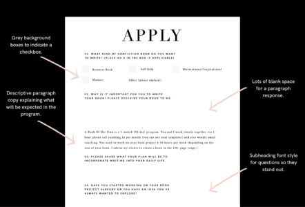 How to Easily Make an Attractive Application Form in Showit