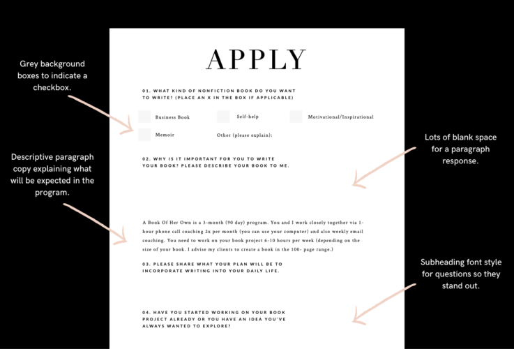 How to Easily Make an Attractive Application Form in Showit